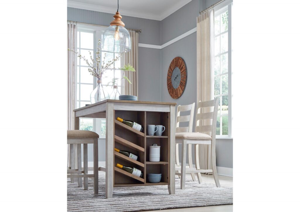 Comedor alto tipo isla con 4 sillas Skempton Marca Ashley D394-SET ...